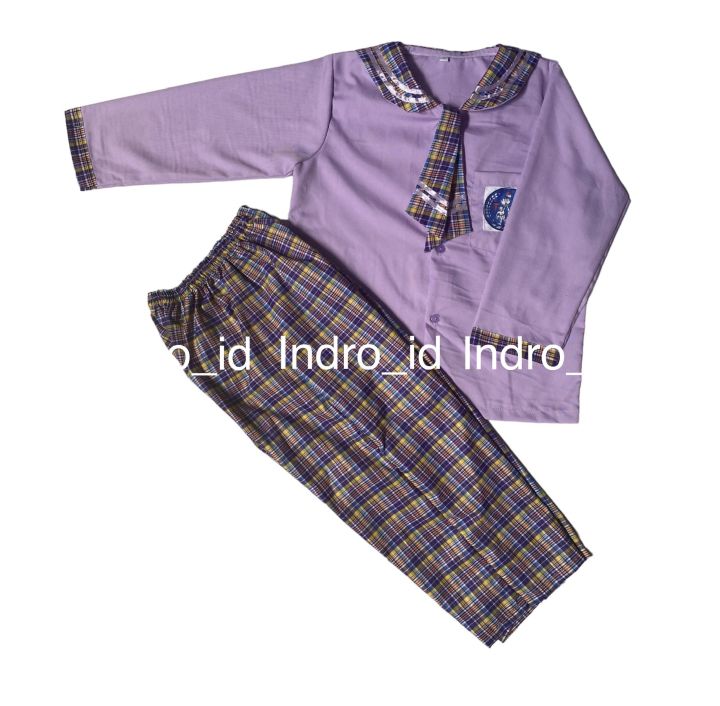 SERAGAM TK PAUD UNGU KOTAK DASI 2 PANJANG PUTRA | Lazada Indonesia