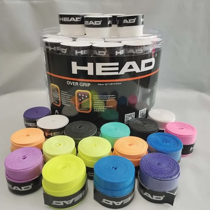6 Pieces Original HEAD Overgrip Anti Slip Tennis Racket Sweatband Grips ...