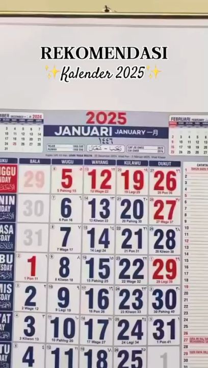 (Promo) Kalendar Kalender Kerja Dinding 2025 Sedang Kertas | Lazada ...