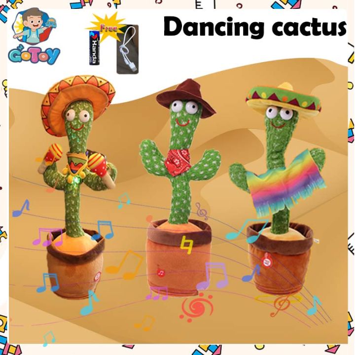 Dancing Cactus Stuffed Toy With 120 Songs Shake Toys Cactus Can Talk ...