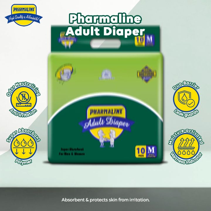 PHARMALINE Adult Diapers Medium 2's | Lazada PH
