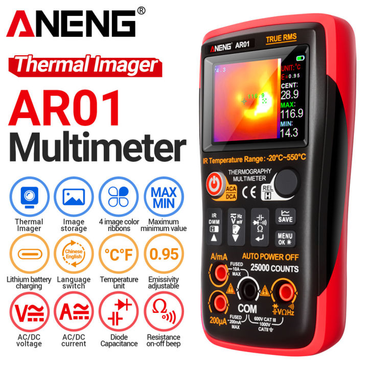 ANENG AR01 2in1 Thermal Imager Multimeters 25000 Counts Electric Circuit Automobile Inspect IR ...