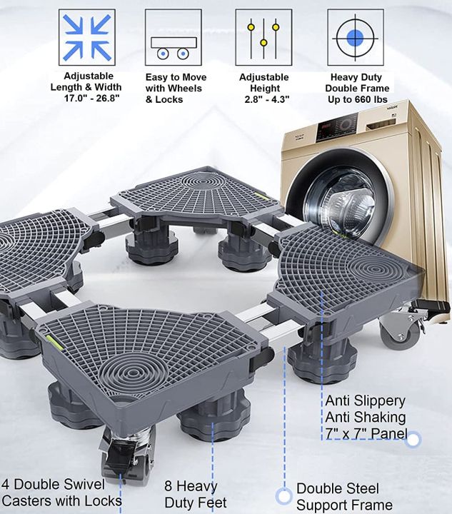 Upgrade Universal Washing Machine Stand Base Movable Refrigerator ...