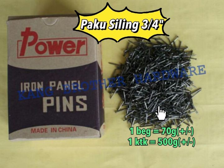 [POWER] Iron Panel Pins 3/4" | Paku Siling 3/4" | Paku Playwood 3/4 ...