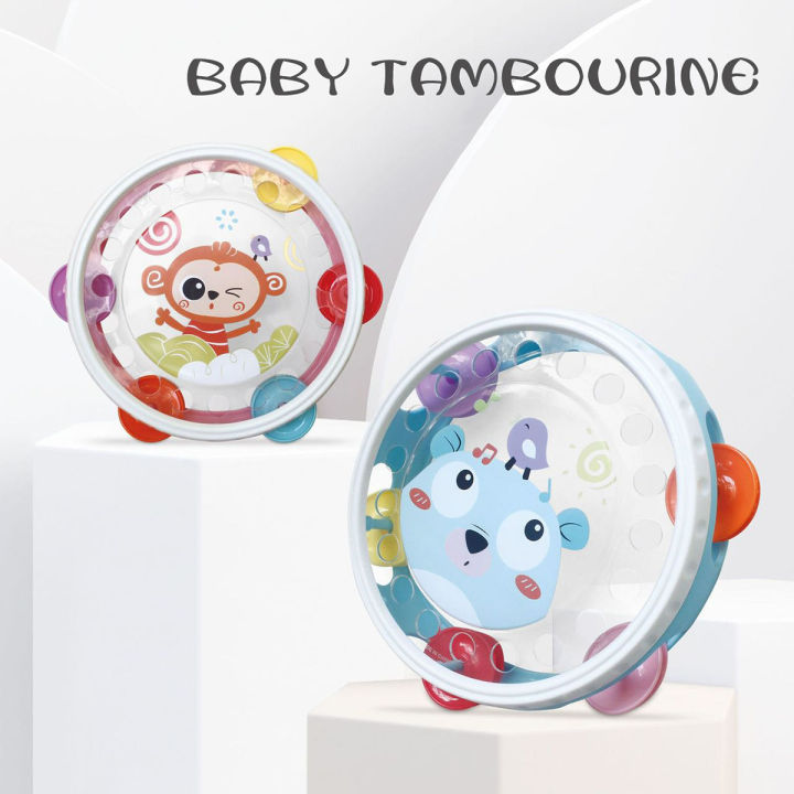 【S.mart】Baby cute animal tambourine rattle infant plactic musical ...