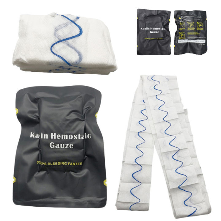 Hemostatic Kaolin Gauze Combat Emergency Trauma Z-Fold Soluble For Ifak ...