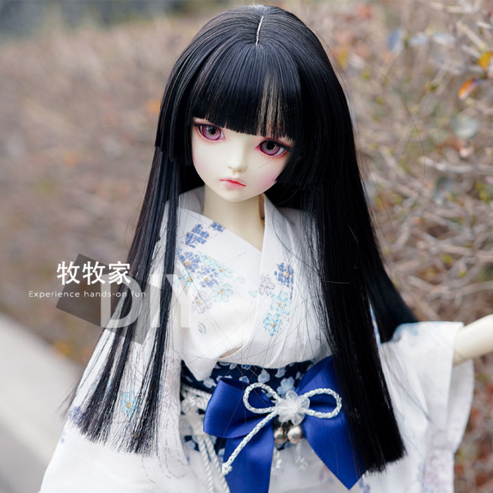 Black High-Temperature Silk Princess Cut BJD VOLKS SD DDMDD 1/3 1/4 ...