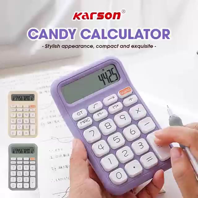 Karson Calcularor Cute Calculator 12-bit Widescreen Display Dual Power ...