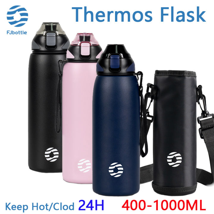 FJbottle Sports Water Bottle 1000ml/800ml/600ml With Bag Stainless Steel Tumble Leak-proof ...