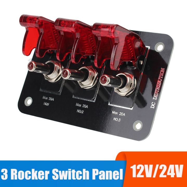 24V 12V Rocker Switch Panel Racing Car Start Button Ignition Starter ...