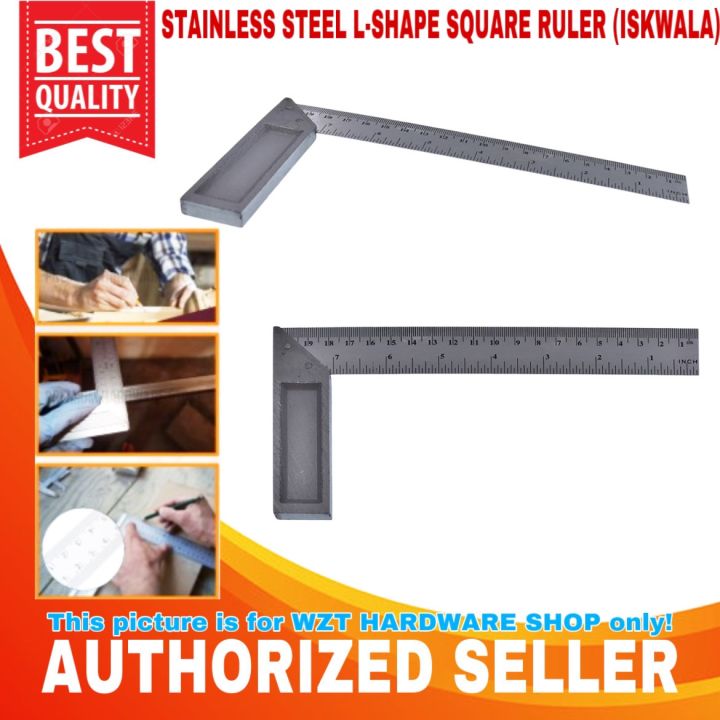 STAINLESS STEEL Schelle Fighter L-SHAPE SQUARE RULER STAINLESS ISKWALA ...