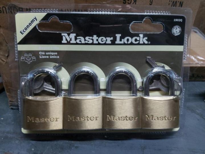 MASTER PADLOCK #1902Q MASTER ECONOMY SERIES SOLID BRASS BODY PADLOCK 4 ...