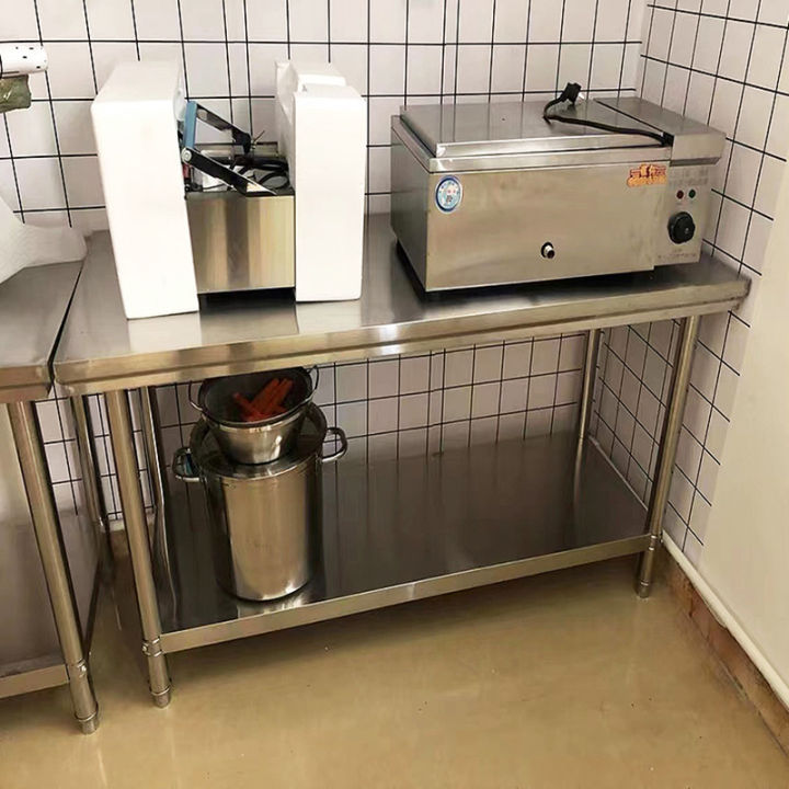 Ready Stock🔥 Thick stainless steel kitchen workbench storage rack heavy ...