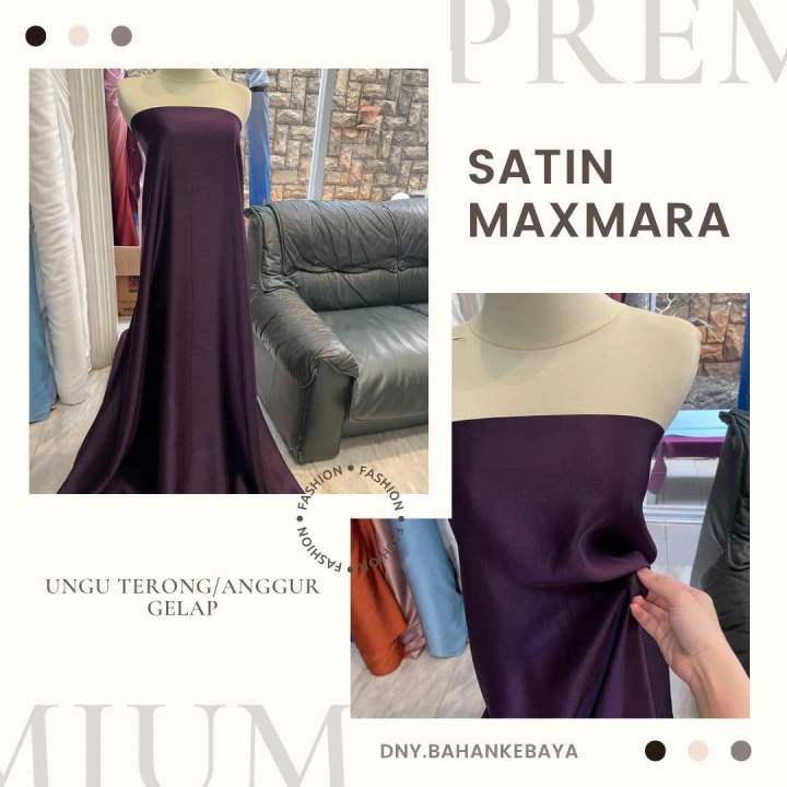 Kain Furing Kebaya Satin Silk Maxmaraa Premium Warna Ungu Terong/Anggur ...