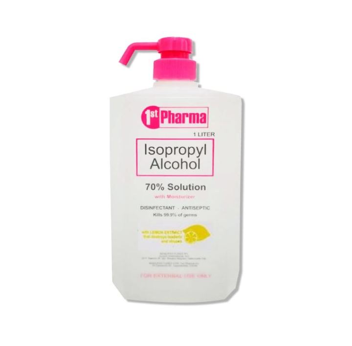 1st Pharma 70% Isopropyl Alcohol with Moisturizer Lemon 1000ml | Lazada PH