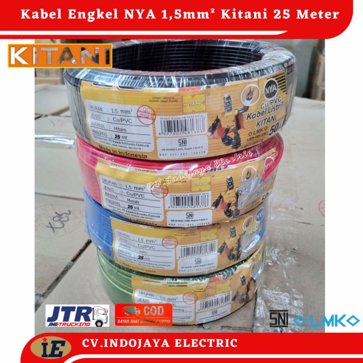 Kabel Listrik Engkel/Tunggal NYA 1,5mm² Kabel Kitani Kabel Panjang 25 ...