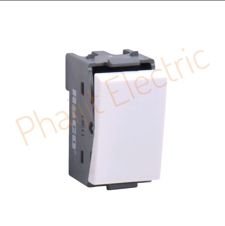 Haco สวิตซ์สองทาง Deco รุ่น W2711A-2 สีขาว. Switch 1 Module ( 16A 250V ) | Lazada.co.th