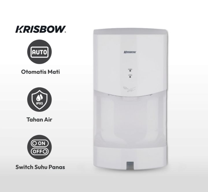 KRISBOW HAND DRYER AK2630TK Pengering Cuci Tangan 550 Watt | Lazada ...
