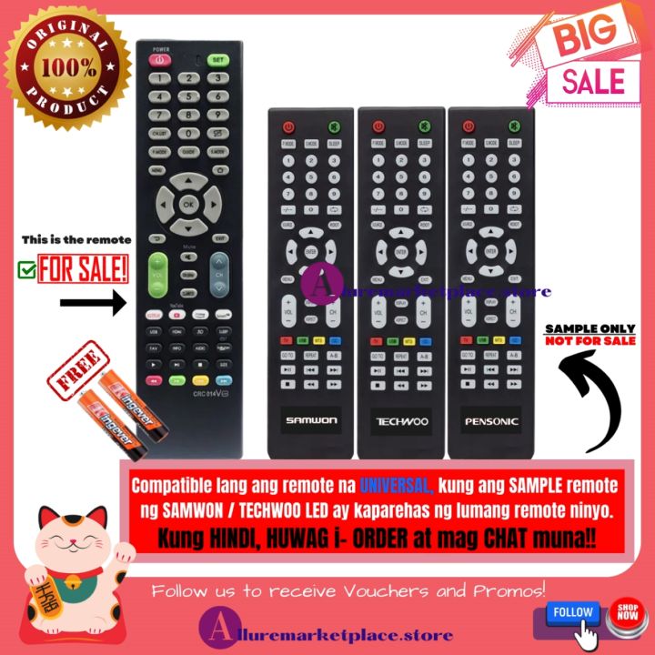 Ready to Use Universal TV Remote for Techwoo LED TV Remote Samwon LED ...