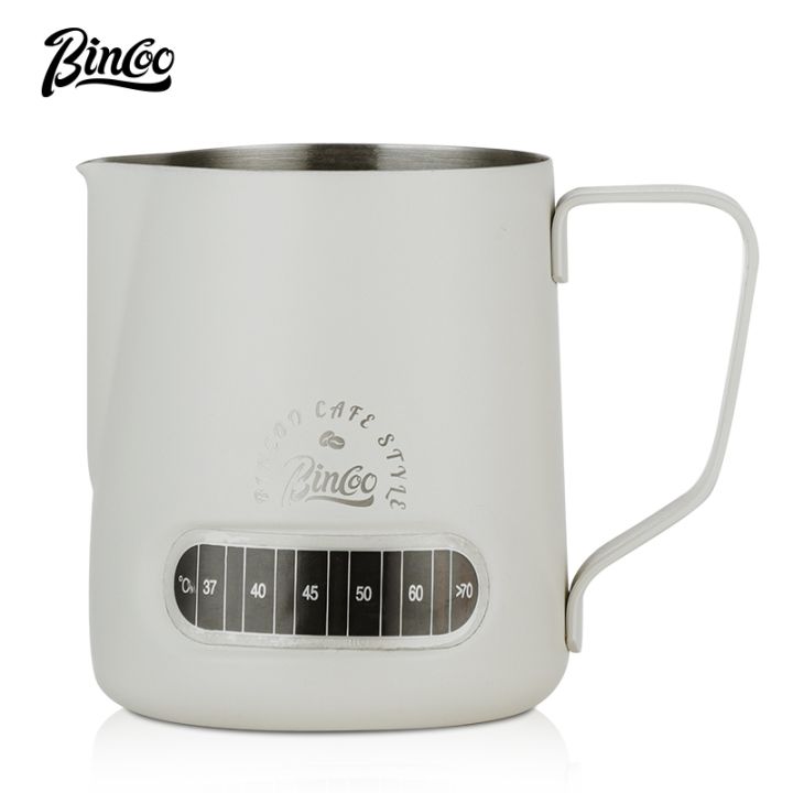 BINCOO Latte Cup Temperature Sensitive Espresso Milk Cup Stainless Steel Latte Art Pot ...