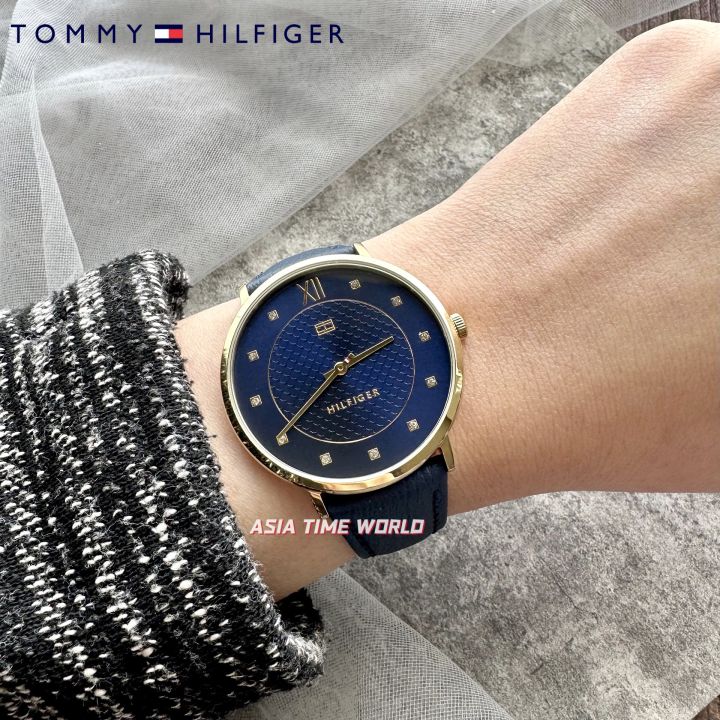 [Original ] Tommy Hilfiger 1781807 Unisex Watch with Blue Dial Blue ...