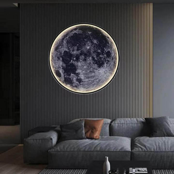 3D Moon Wall Lamp Modern Mural Earth LED Wall Light Remote Control ...