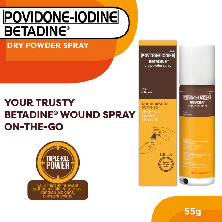 BETADINE® (Povidone-Iodine) Dry Powder Spray 55g | Lazada PH