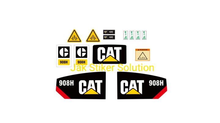 Stiker Cat 908H Caterpillar Sticker Alat Berat Wheel Loader | Lazada ...