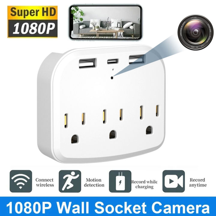 Winstong Tech US Plug Wall Outlet WiFi Spy Camera Power Receptacle ...