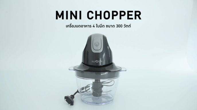 IWACHI เครื่องบดอาหาร 4 ใบมีด Mini Chopper 300W สแตนเลสคุณภาพดี จุอาหาร ...