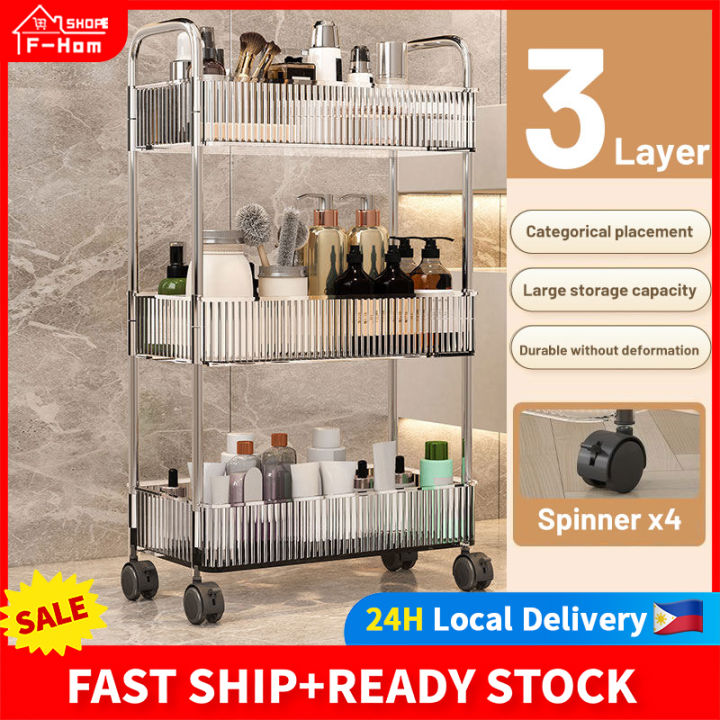 3 Tier Trolley Cart Organizer Transparent Acrylic Trolley Cart ...