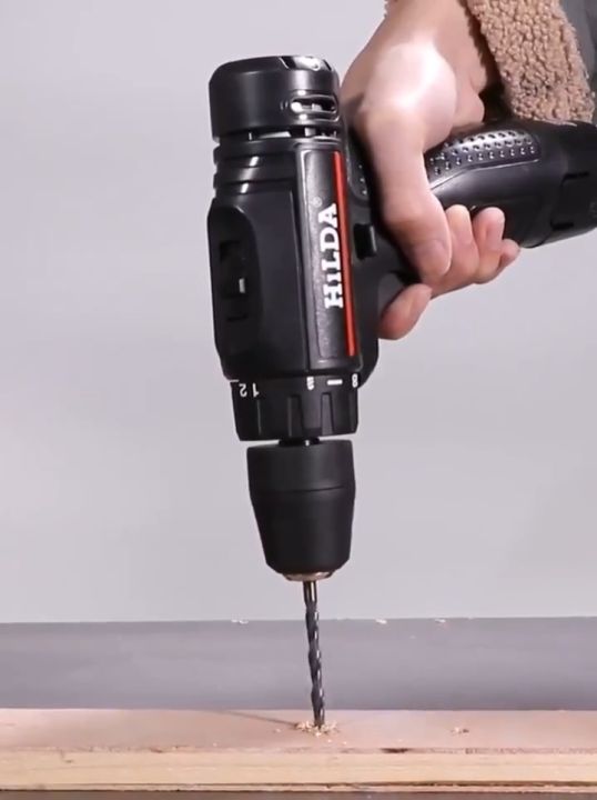 Hilda Bor Baterai Mesin Bor Listrik Tanpa Kabel Impact Drill Cordless