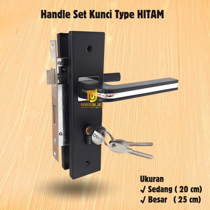 Handle Pintu Set Kunci HITAM TANGGUNG BESAR Kunci Pintu Ukuran Tanggung ...