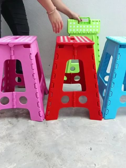 Foldable Step Stool with Handle Heavy Duty Lightweight Folding ...