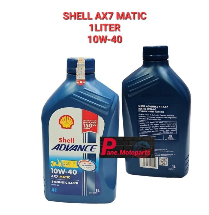 OLI MESIN MOTOR SHELL AX7 MATIC OIL MESIN SHEL ADVANCE 4T 1LITER 10W-40 ...