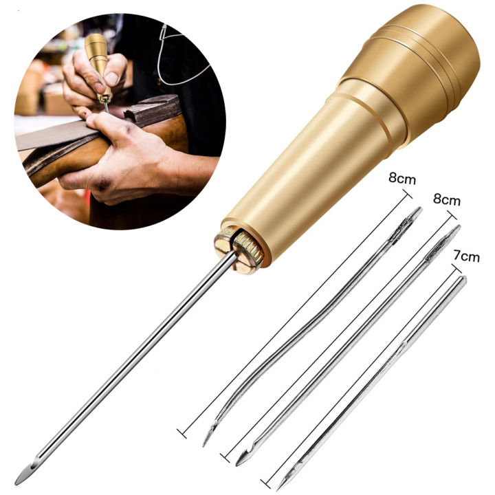 Detachable Sewing Shoe Repair Tool Awl Leather Craft Kit Tools with 3 ...