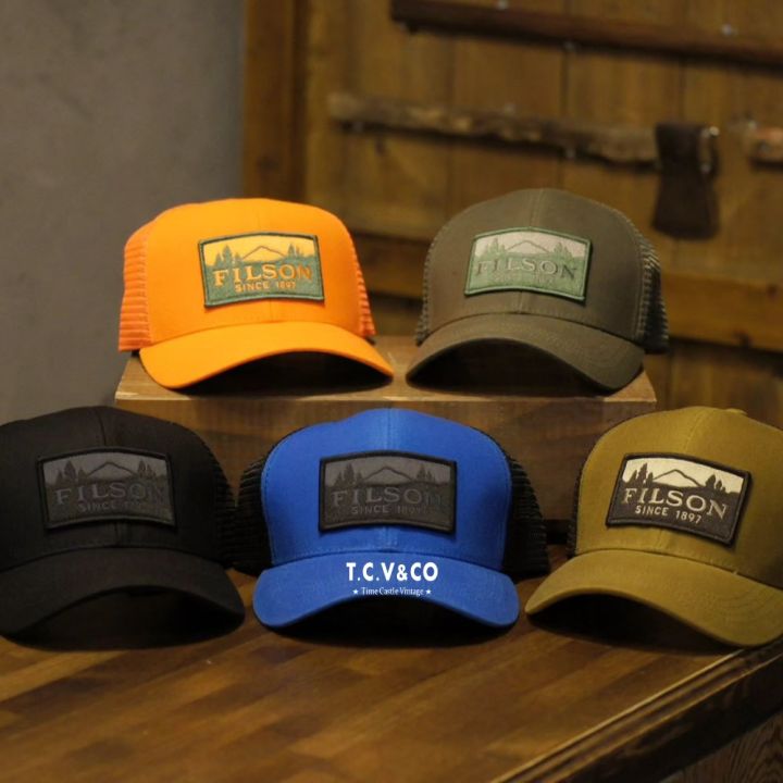Filson US Stock Oil Wax Canvas Mesh Sun Hat สําหรับรถบรรทุกตกปลาเบสบอล ...