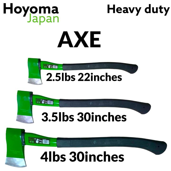 Hoyoma Japan Axe Palakol 2.5lbs-3.5lbs 30inches Rubberized Steel handle ...