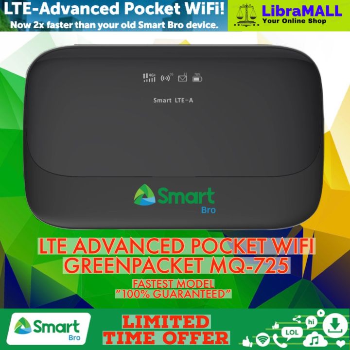 SMART LTE ADVANCED POCKET WIFI MQ-725 GREENPACKET | Lazada PH