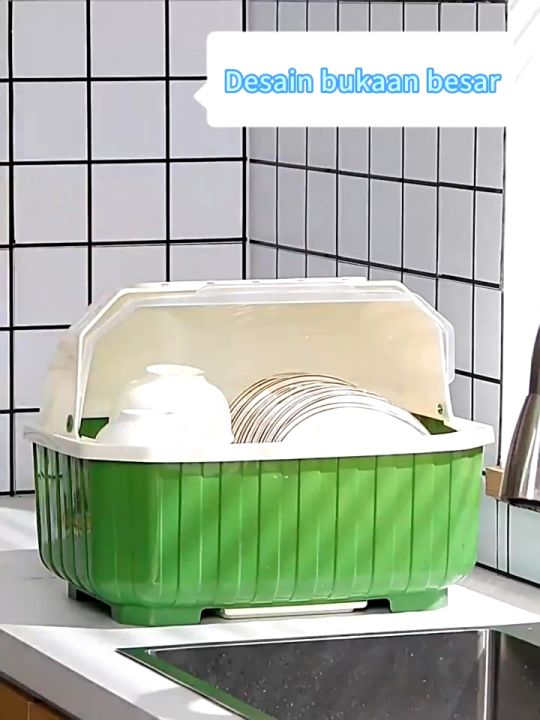 KING Dream Rak Piring Plastik Rak Pengering Piring Rak Piring Tertutup ...