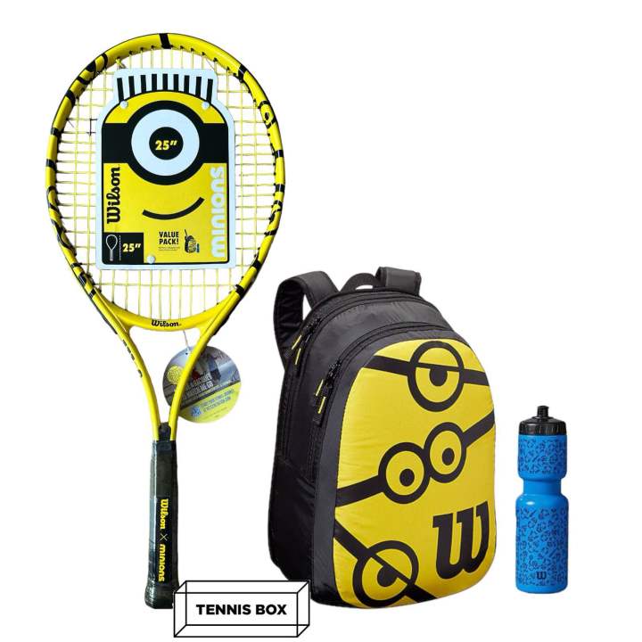ไม้เทนนิสเด็ก Wilson Minions 25 นิ้ว และ กระเป๋า ขวดน้ำ ของแท้ ส่งไว ...