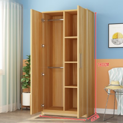 Modern Minimalist Solid Wood Double Door Wardrobe Narrow Depth Bedroom ...