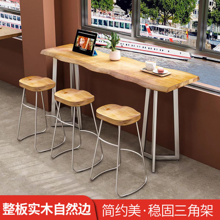 Nordic Simple Modern Whole Board Solid Wood Commercial Coffee Shop Milk ...