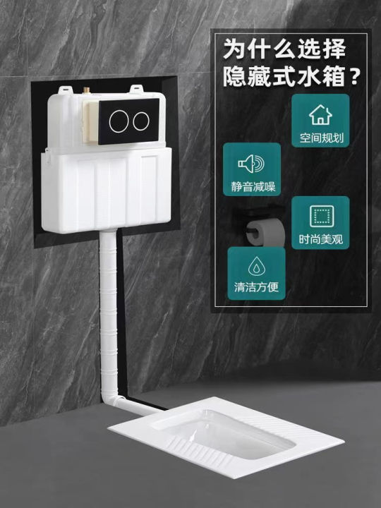 Invisible Water Tank Toilets Hidden Wall Mounted Toilet Buttons ...