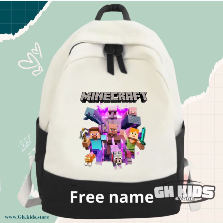 TAS RANSEL ANAK TERBARU GAMBAR MINECRAFT FREE NAMA | Lazada Indonesia