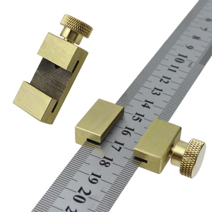 Steel Ruler Positioning Block Brass Angle Scriber Line Marking Gauge ...