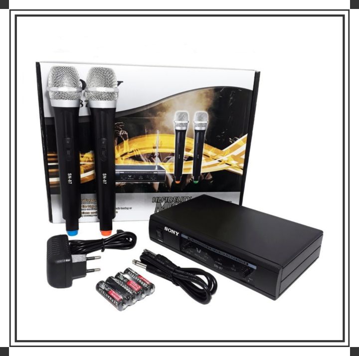 SONY Microphone Mic Double Wireless SN-87 Mikrofon Karaoke Hitam ...