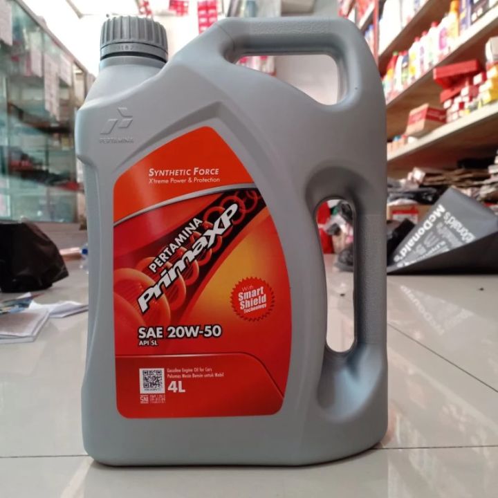 OLI PERTAMINA PRIMA XP GALON 4 LITER SAE 20W-50 MURAH / OLI PRIMA XP ...