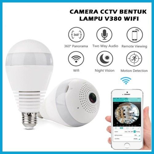 Kamera Lampu V380 CCTV Bentuk Bohlam Panorama V360 SPY Camera Hidden | Lazada Indonesia