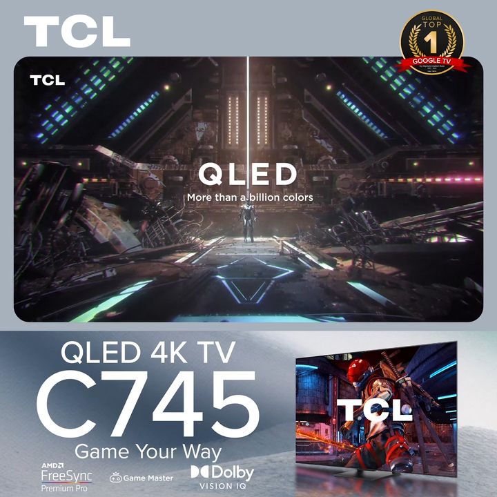 TCL C745 QLED 4K Google TV 55 65 75 85 98 inch | IMAX Enhanced | Dolby ...